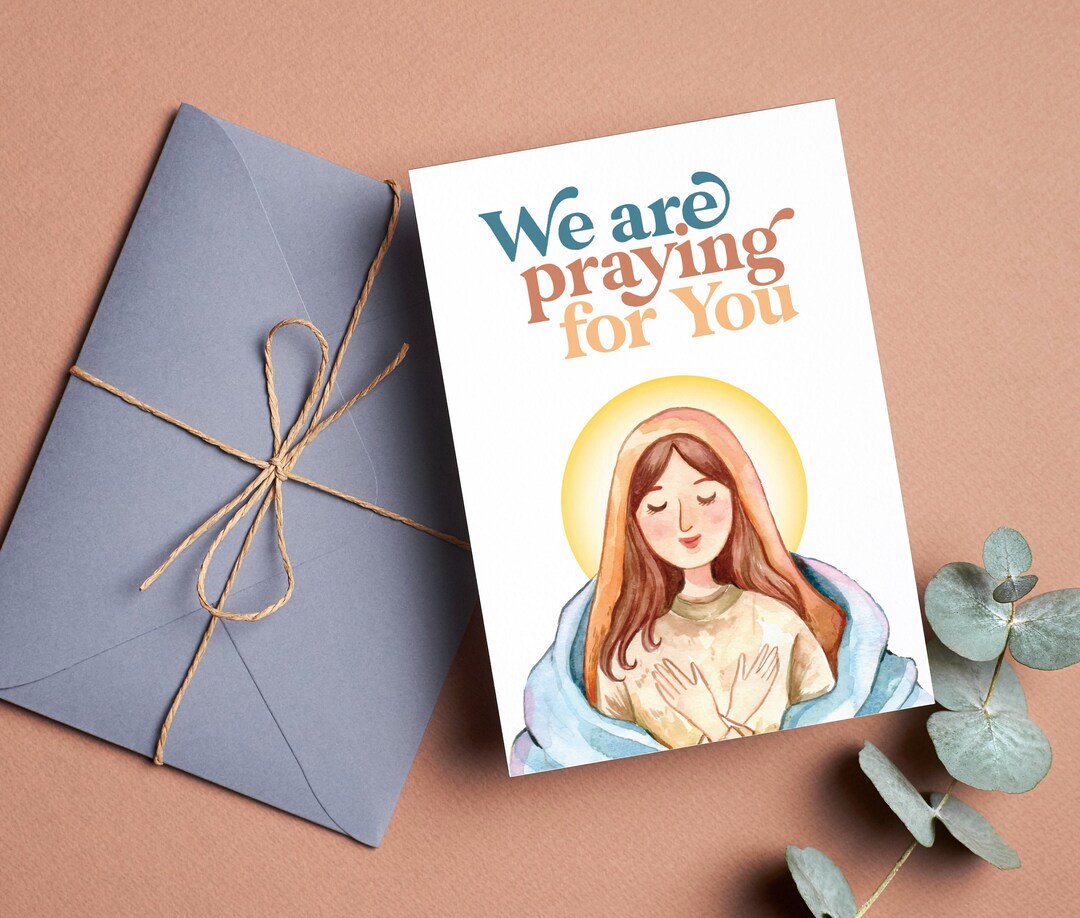 Ave Maria Printable Card Virgin Mary Digital Download Spiritual Bouquet ...