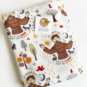 St. Francis of Assisi Luxury Double Sided Muslin 8 Layer Quilt Catholic ...