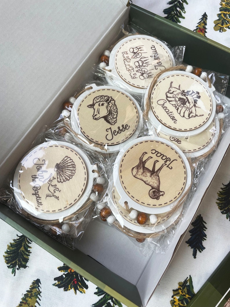 Jesse Tree Advent Calendar 25 Ornaments Family Christmas Gift Wood ...