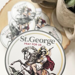 St. George Waterproof Vinyl Sticker | Catholic Sticker | Waterproof ...