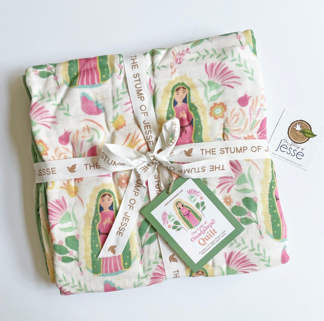 Our Lady Guadalupe Muslin 8 Layer Quilt Luxury Double Sided Catholic ...