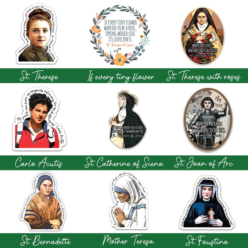 Catholic Sticker Bundle Mother Teresa St. John Paul - Etsy