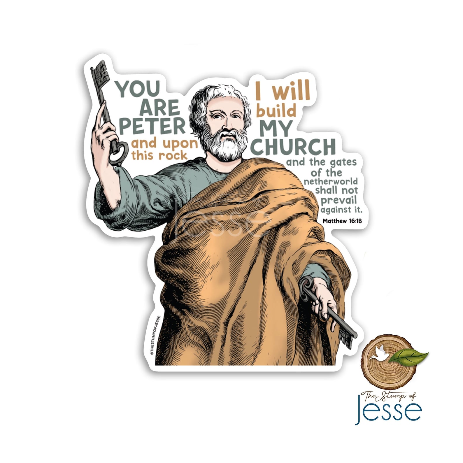 St. Peter Apostle Waterproof Sticker | You Are Peter and Upon This Rock ...