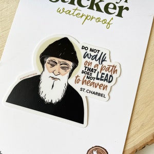 St. Charbel Waterproof Vinyl Sticker | Catholic Sticker | Patron Saint ...