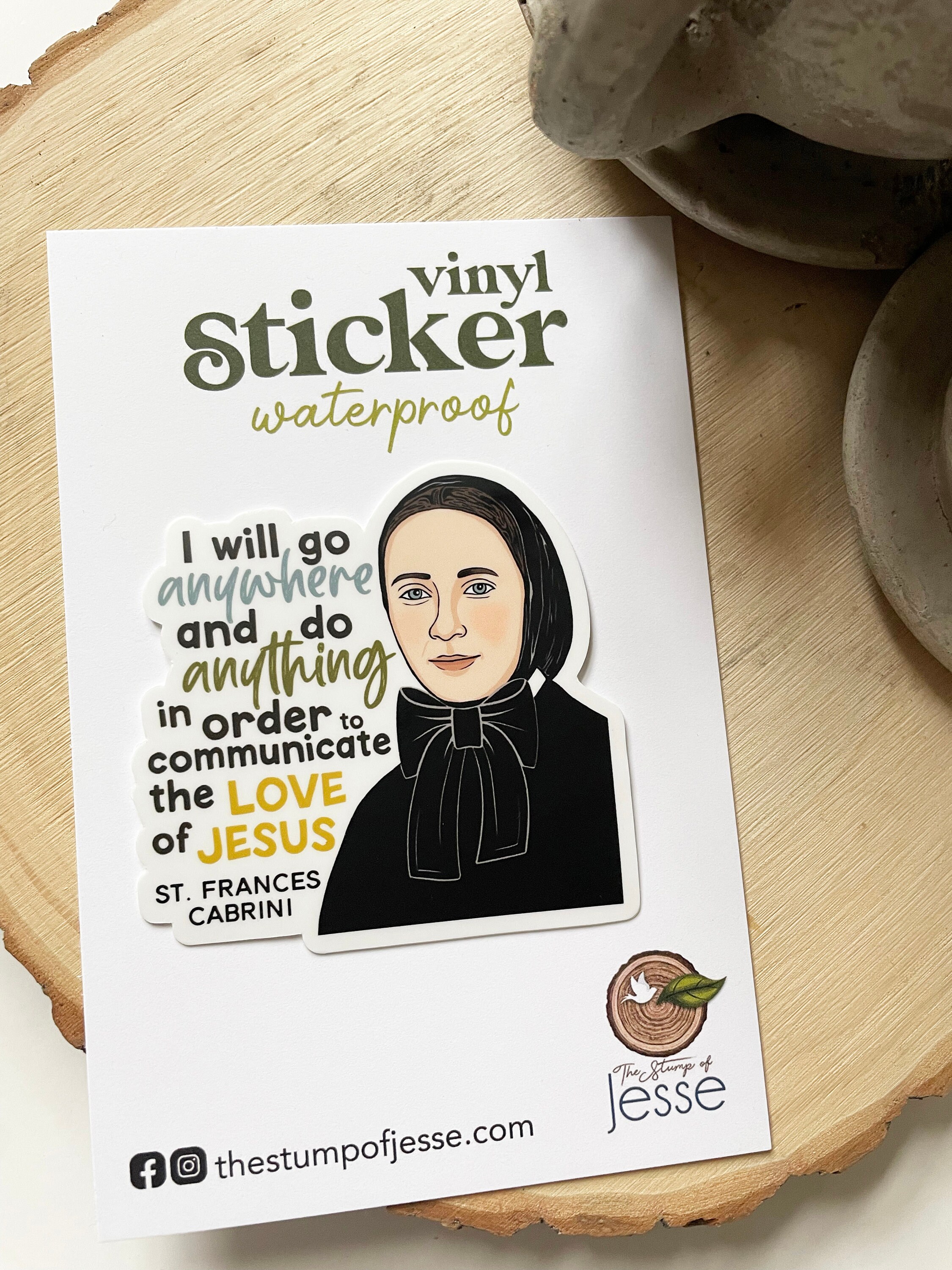 St. Frances Cabrini Waterproof Sticker | Catholic Sticker | Catholic ...