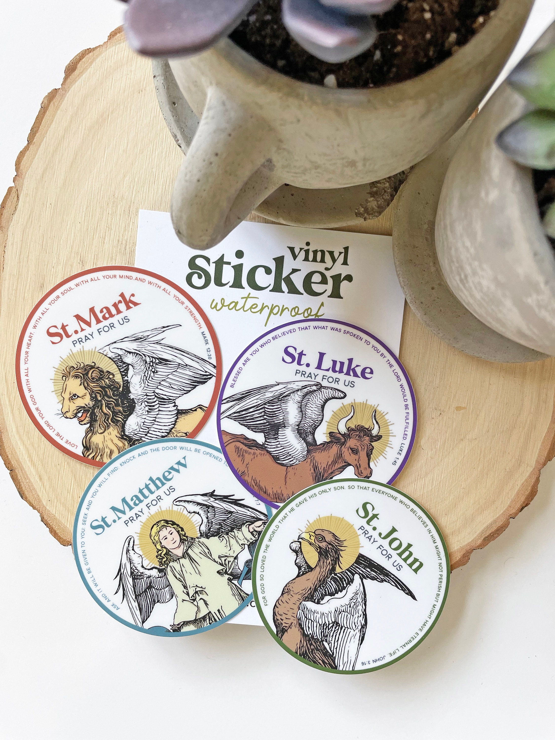 St. Luke Evangelist Symbol Ewaterproof Sticker | Catholic Sticker ...