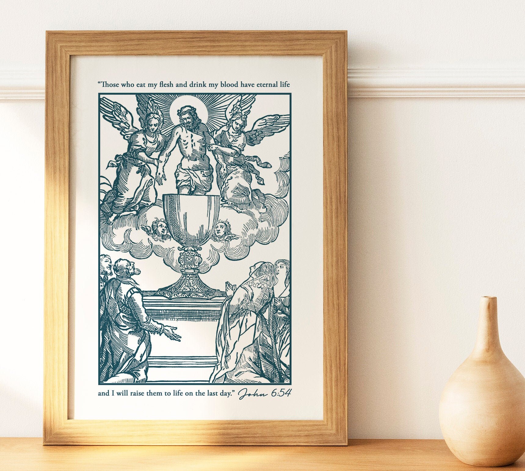 The Eucharist Digital Print | Download | Catholic Art | Vintage Prayer ...