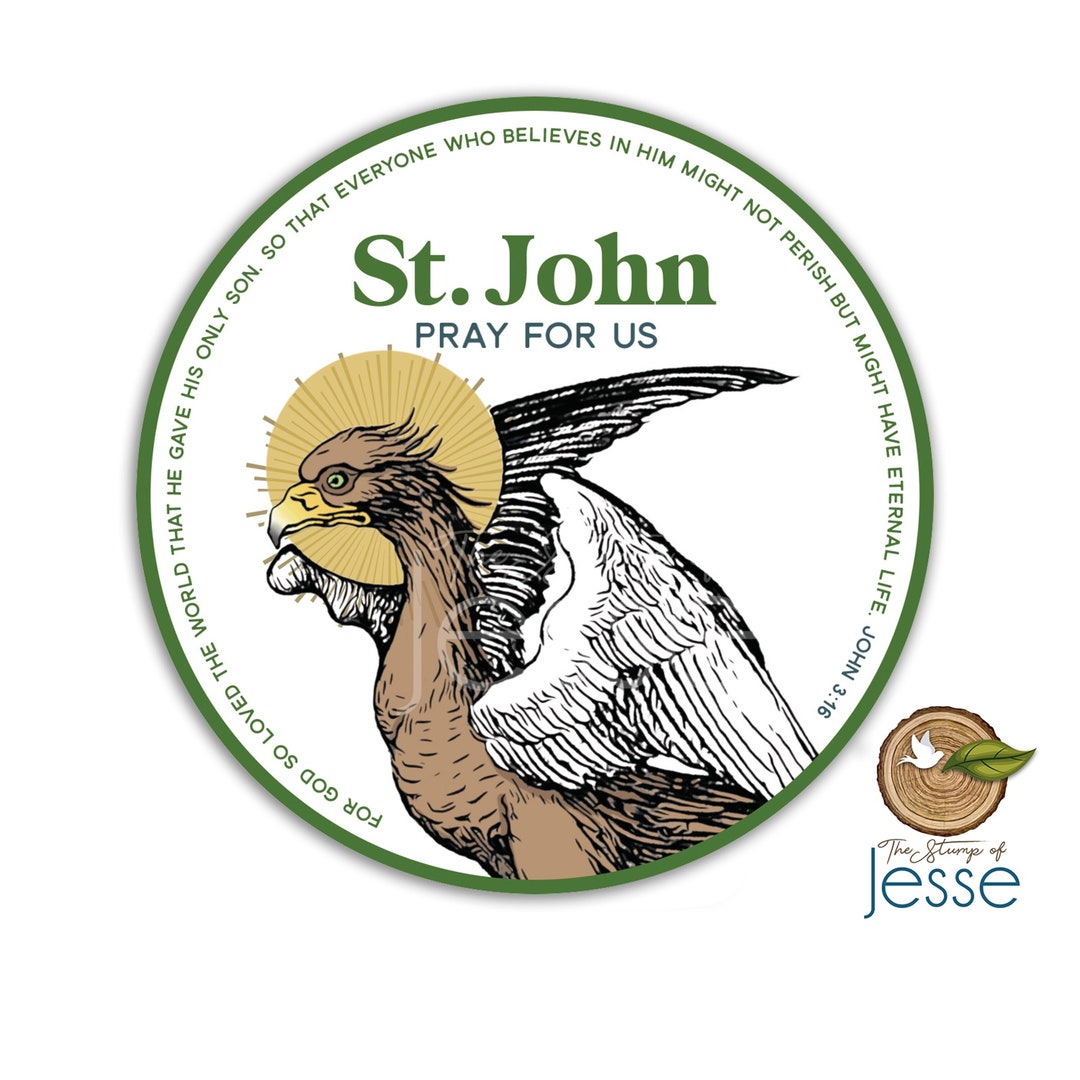St. John Apostle & Evangelist Symbol Waterproof Sticker | Catholic ...