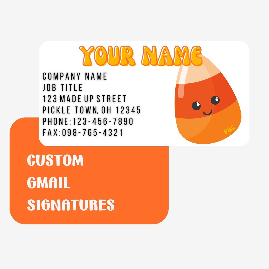 Halloween Candy Corn Custom Email Signature for Gmail JPG, PNG. - Etsy
