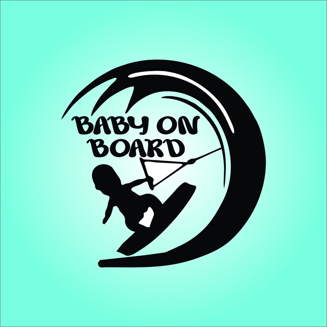 BABY on WAKEBOARD Surf Vinyl Decal Window Decal. Free Shipping. - Etsy