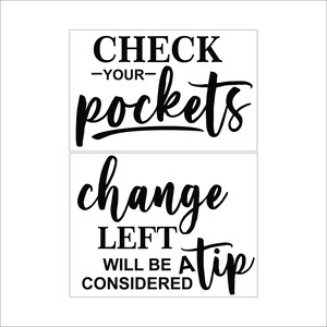 Check Your Pockets ~ Laundry ~ Washer & Dryer (set) Decals. FREE ...