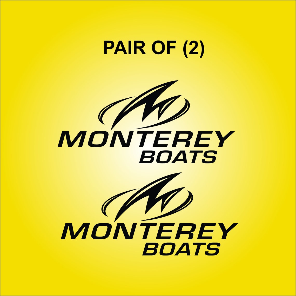 MONTEREY Boat Logo Reproduced Decal Pair of (2). Free Shipping. - Etsy