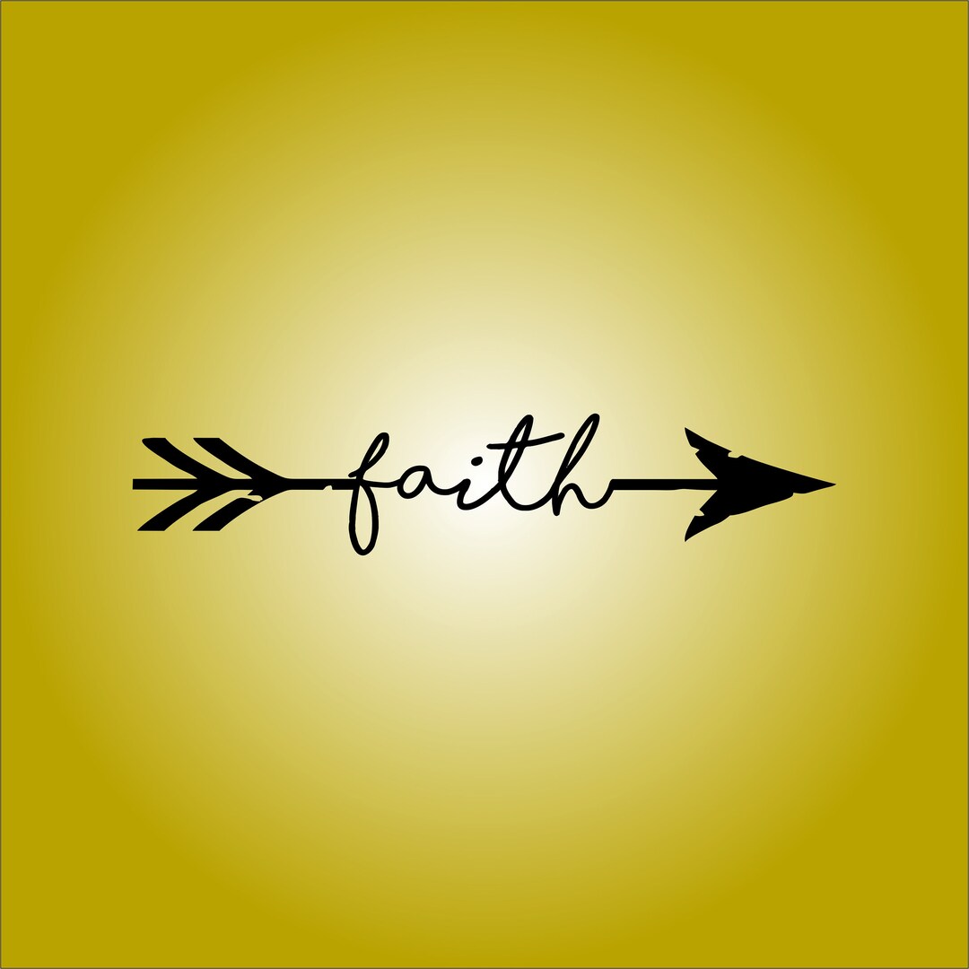 FAITH With Arrow Decal. Free Shipping. - Etsy