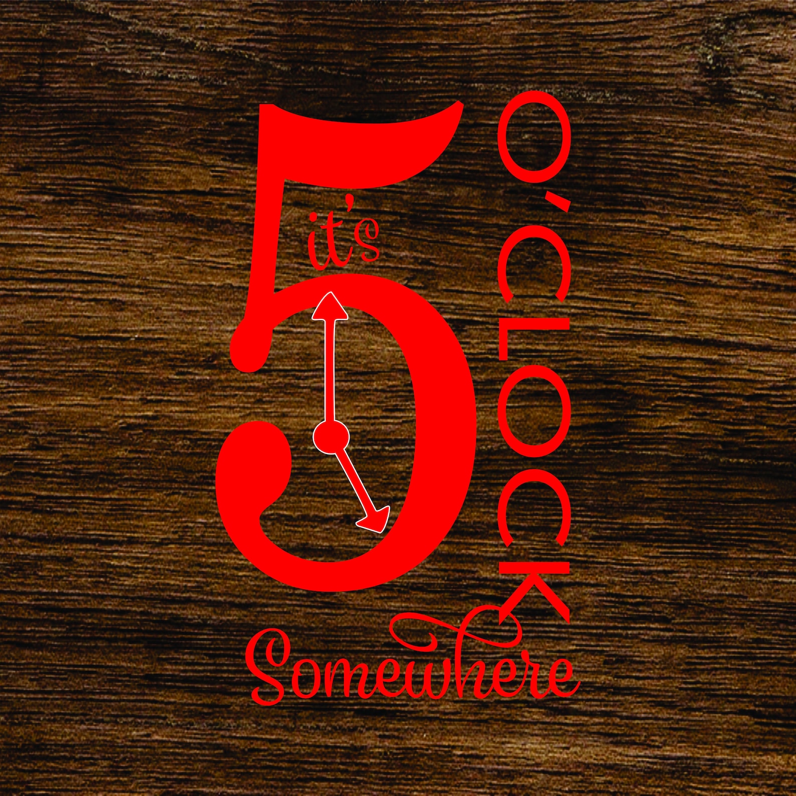 Fun It's 5 O'clock Somewhere Vinyl Decal. FREE - Etsy