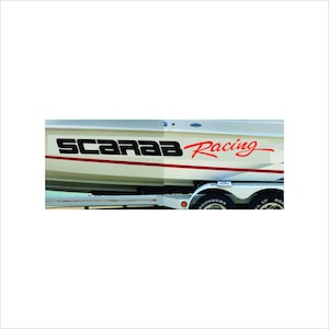 SCARAB Racing Boat Logo Decal. Free Shipping. - Etsy
