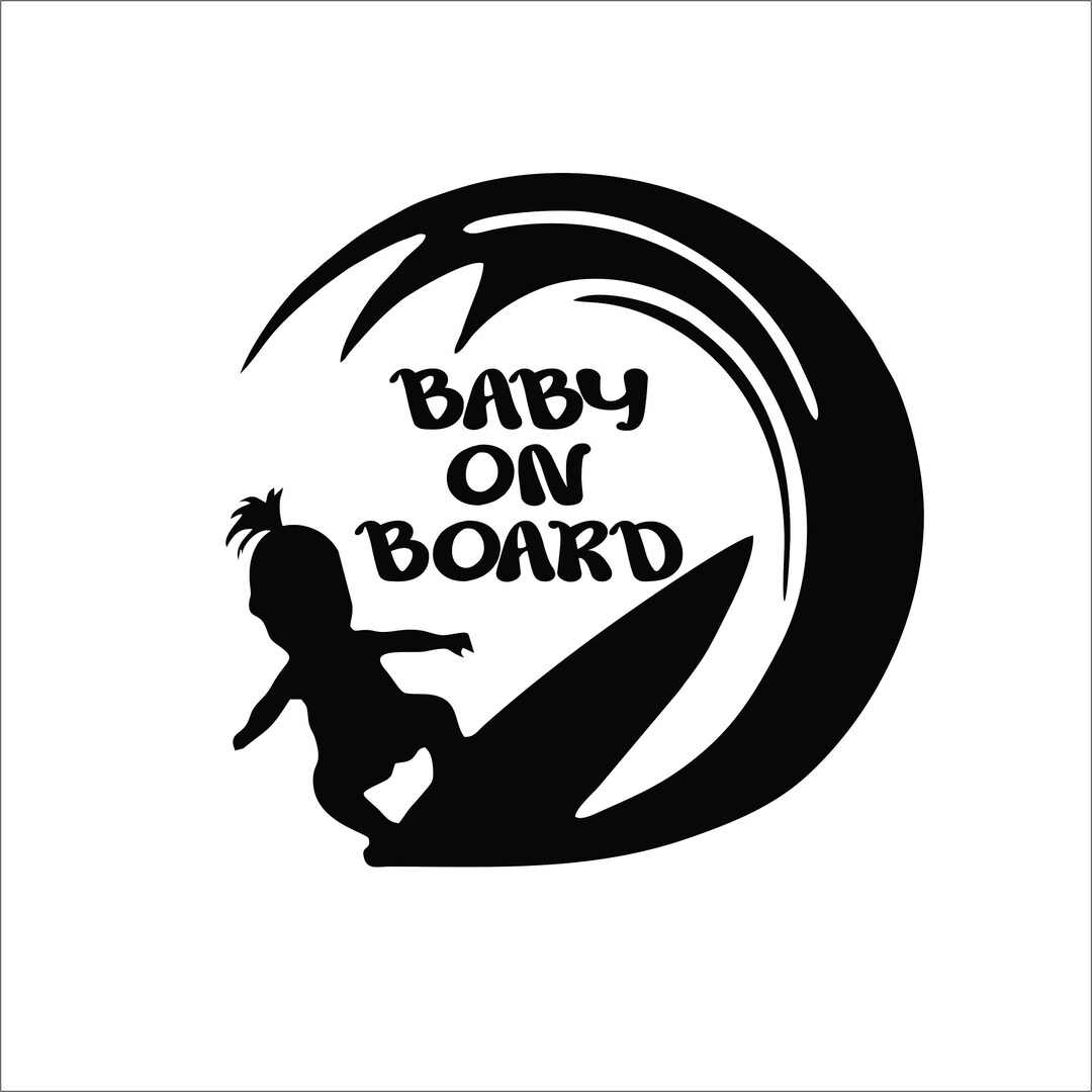BABY Girl ON BOARD Surf Vinyl Decal Window Decal. Free Shipping. - Etsy