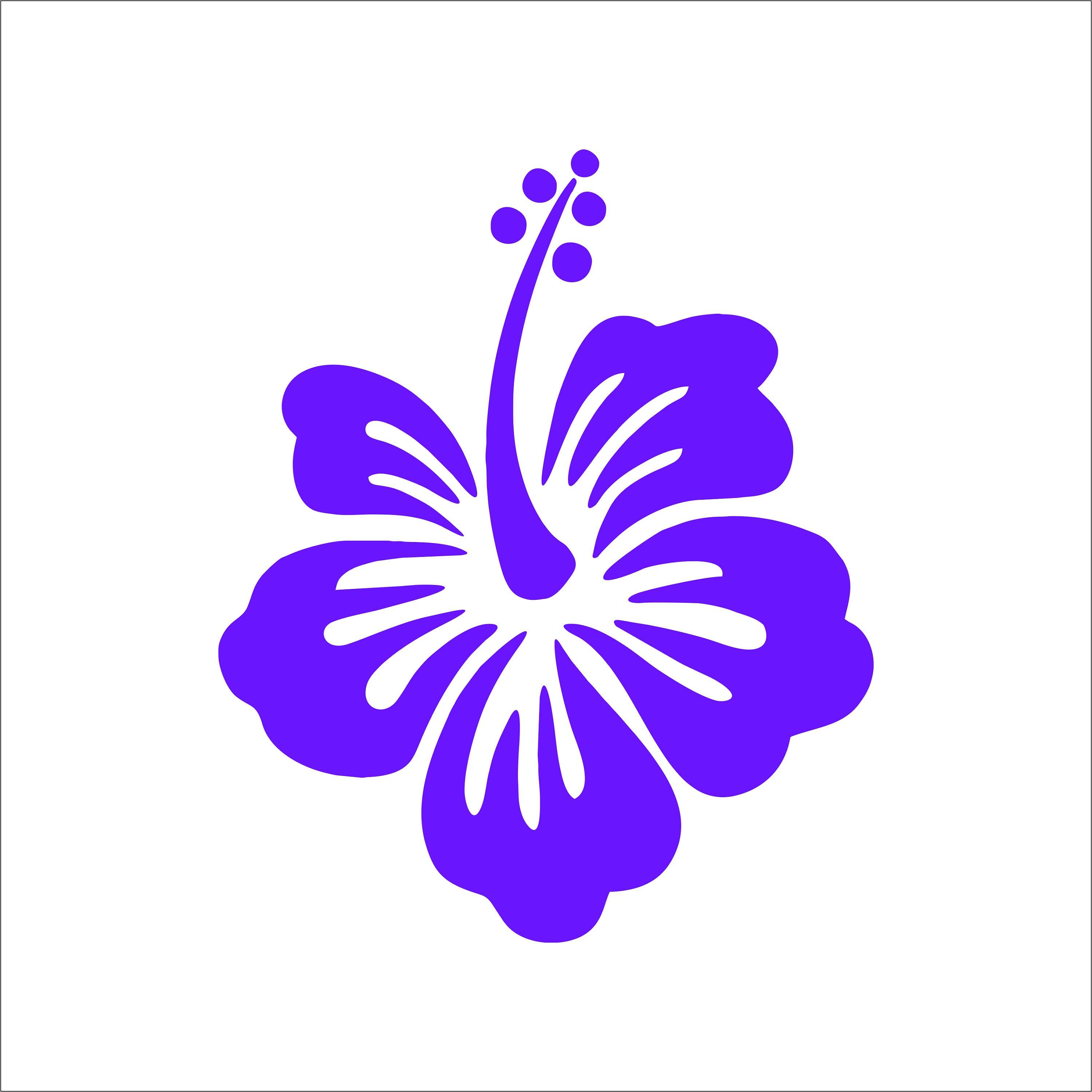 Hibiscus Flower Vinyl Decal window decal. Free Shipping. | Etsy