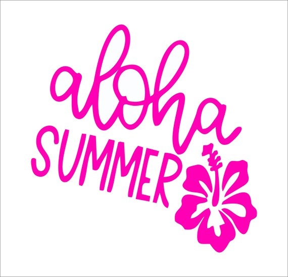 Aloha Summer Vinyl Decal Window Decal. Free Shipping. - Etsy