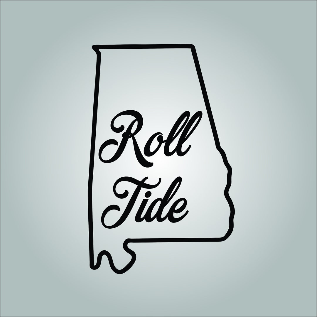 ALABAMA State Outline ROLL TIDE Decal. Free Shipping. - Etsy