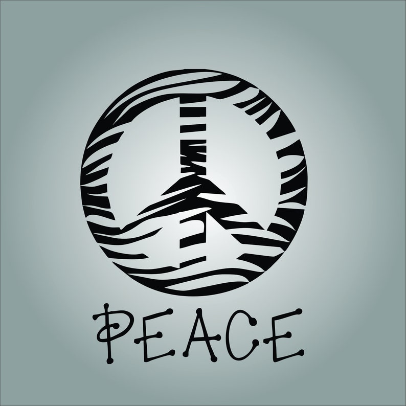 PEACE ~ ZEBRA ~ Symbol Decal. Free Shipping. - Etsy