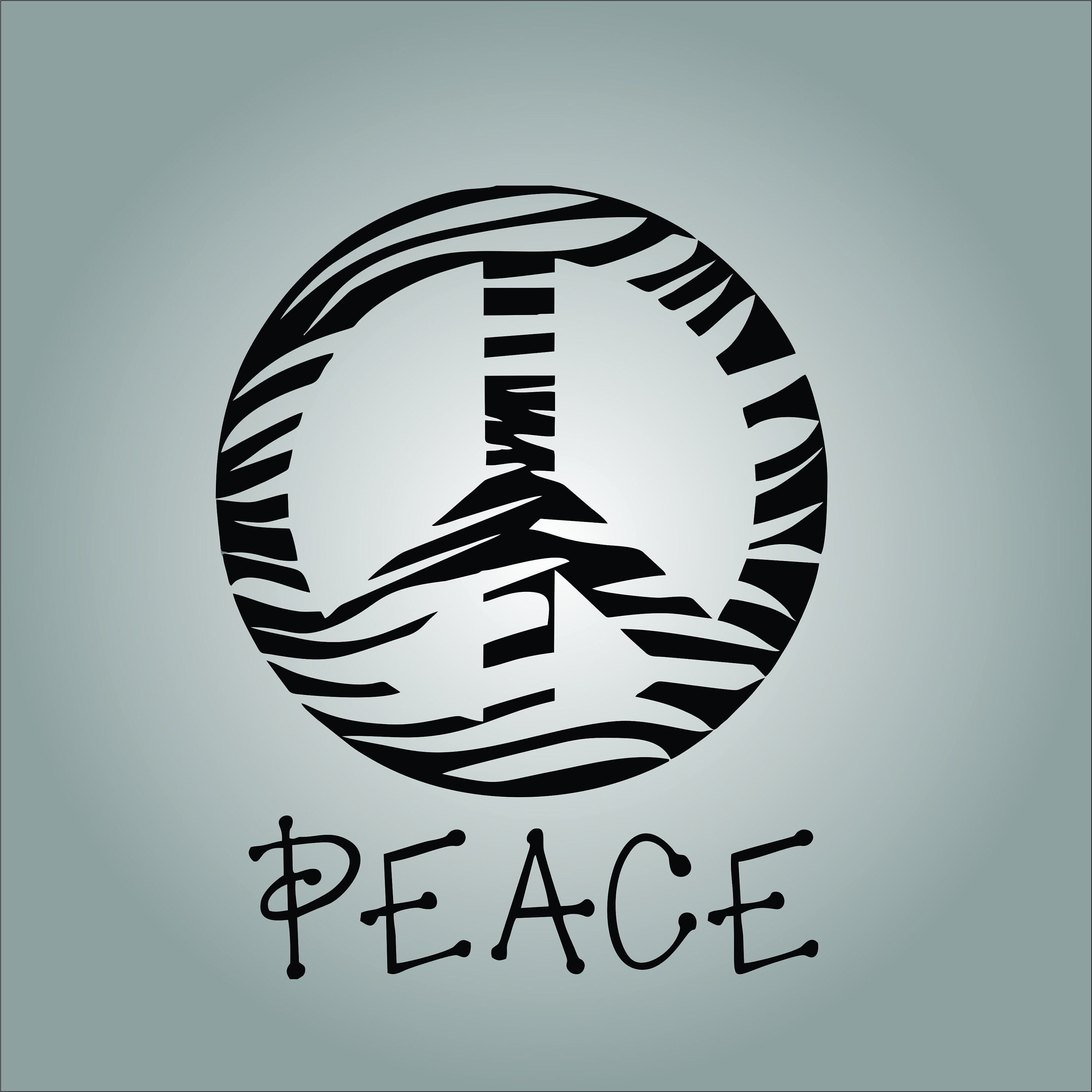 PEACE ZEBRA Symbol Decal. Free Shipping. - Etsy