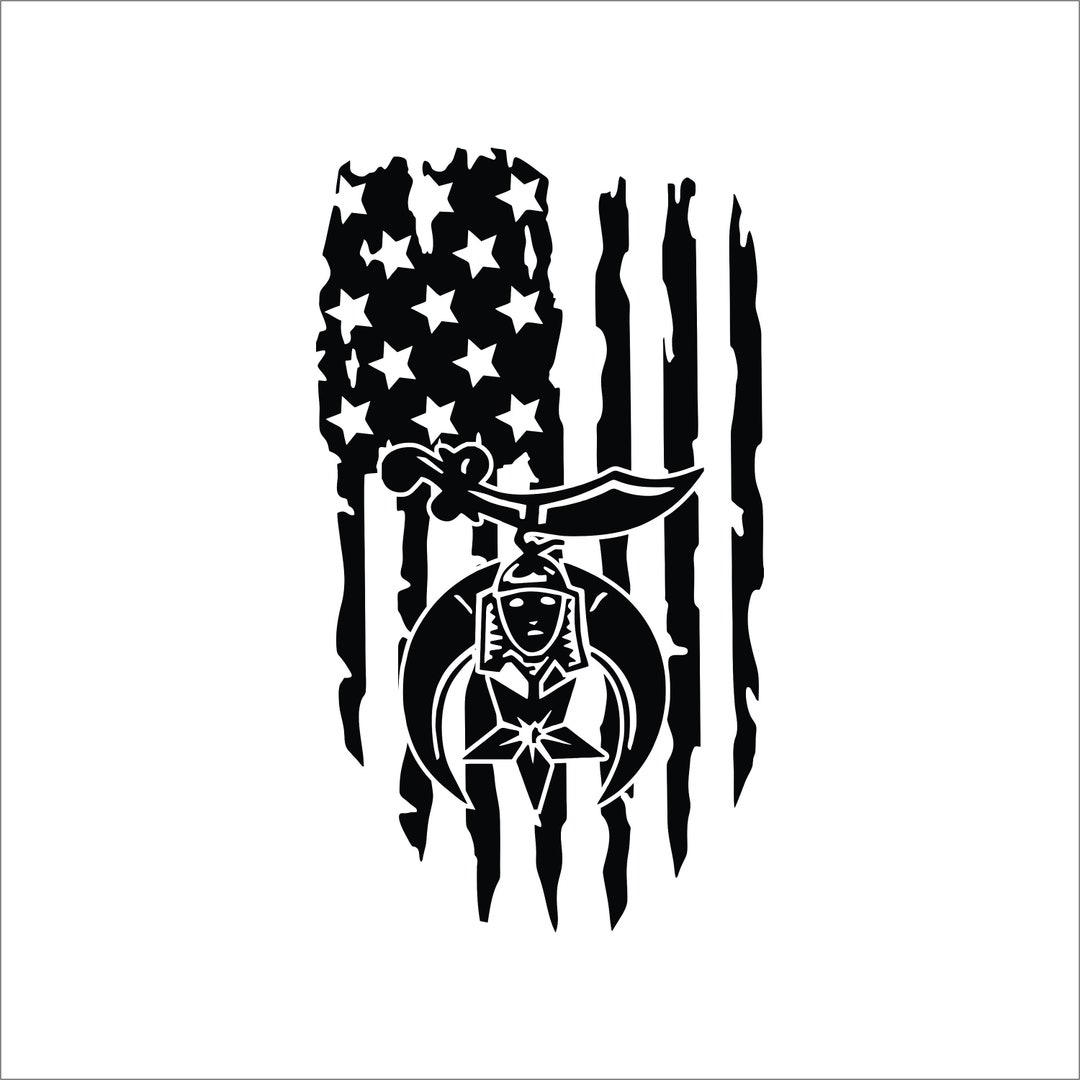 Shriner AMERICAN FLAG ~ TATTERED Decal. Free Shipping. - Etsy