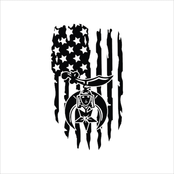 Shriner AMERICAN FLAG TATTERED Decal. Free Shipping. - Etsy