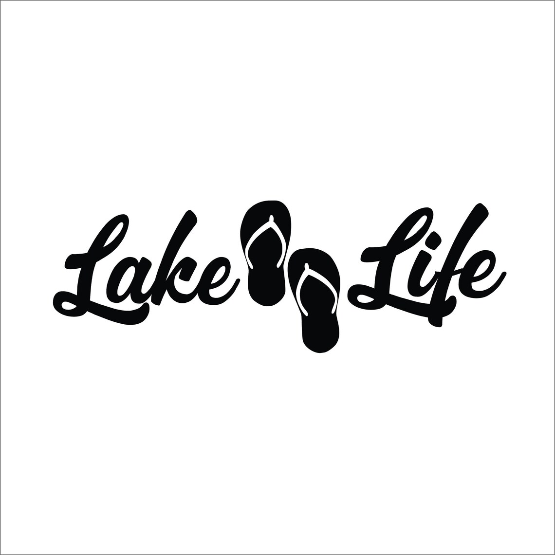 Lake Life With Flip Flops Vinyl Decal Window Decal. Free Shipping. - Etsy