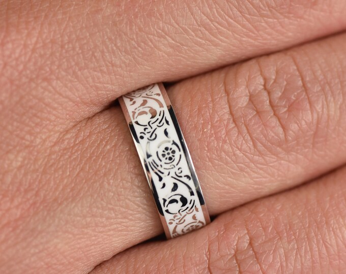 Medieval Ring Sterling Silver Antique Wedding Band Unique | Etsy
