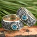 Unique Promise Rings for Couples, Matching Rings With Blue Topaz, Blue ...