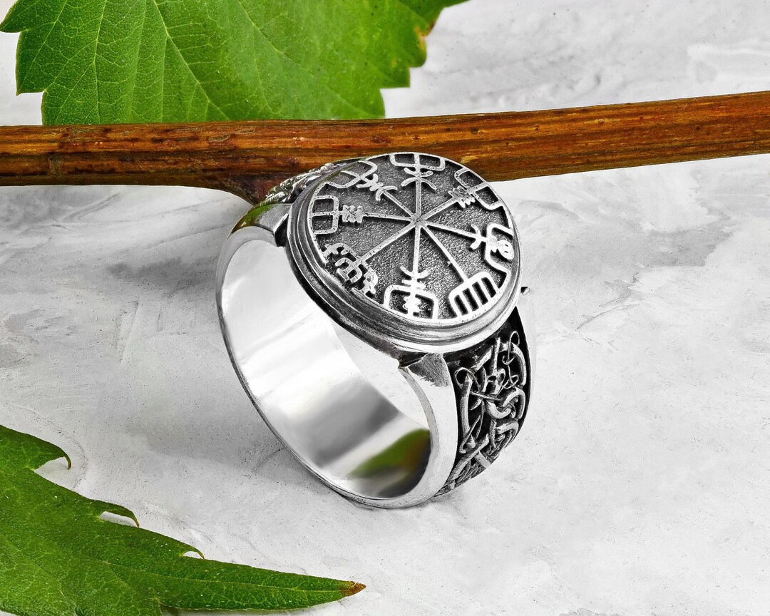 Compass Ring, Runic Ring, Viking Silver Rings for Men, Mens Ring Silver ...