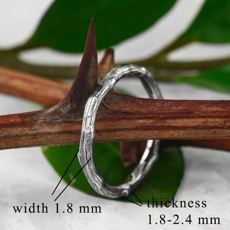 Delicate silver tree branch ring twig silver ring tree branch | Etsy