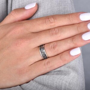 Maple Leaves Design Ring, Soild Silver Carved Band, Custom Engraved ...