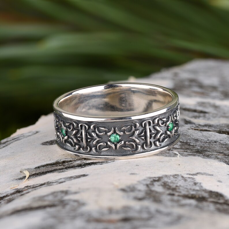 Promise Rings for Couples With Emerald Best Friend Rings - Etsy