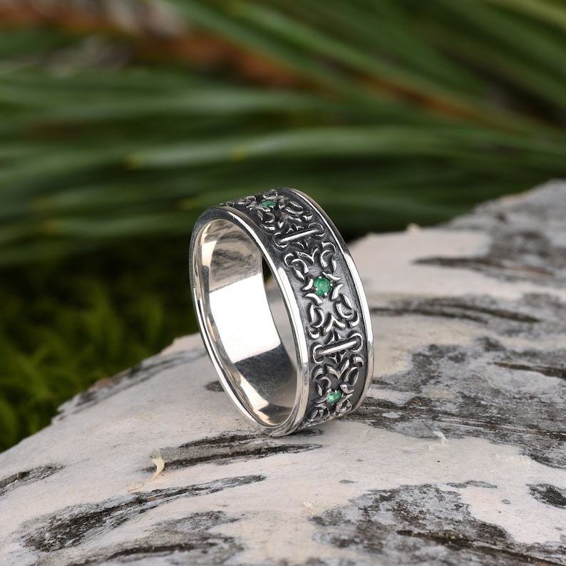 Promise Rings for Couples With Emerald Best Friend Rings - Etsy