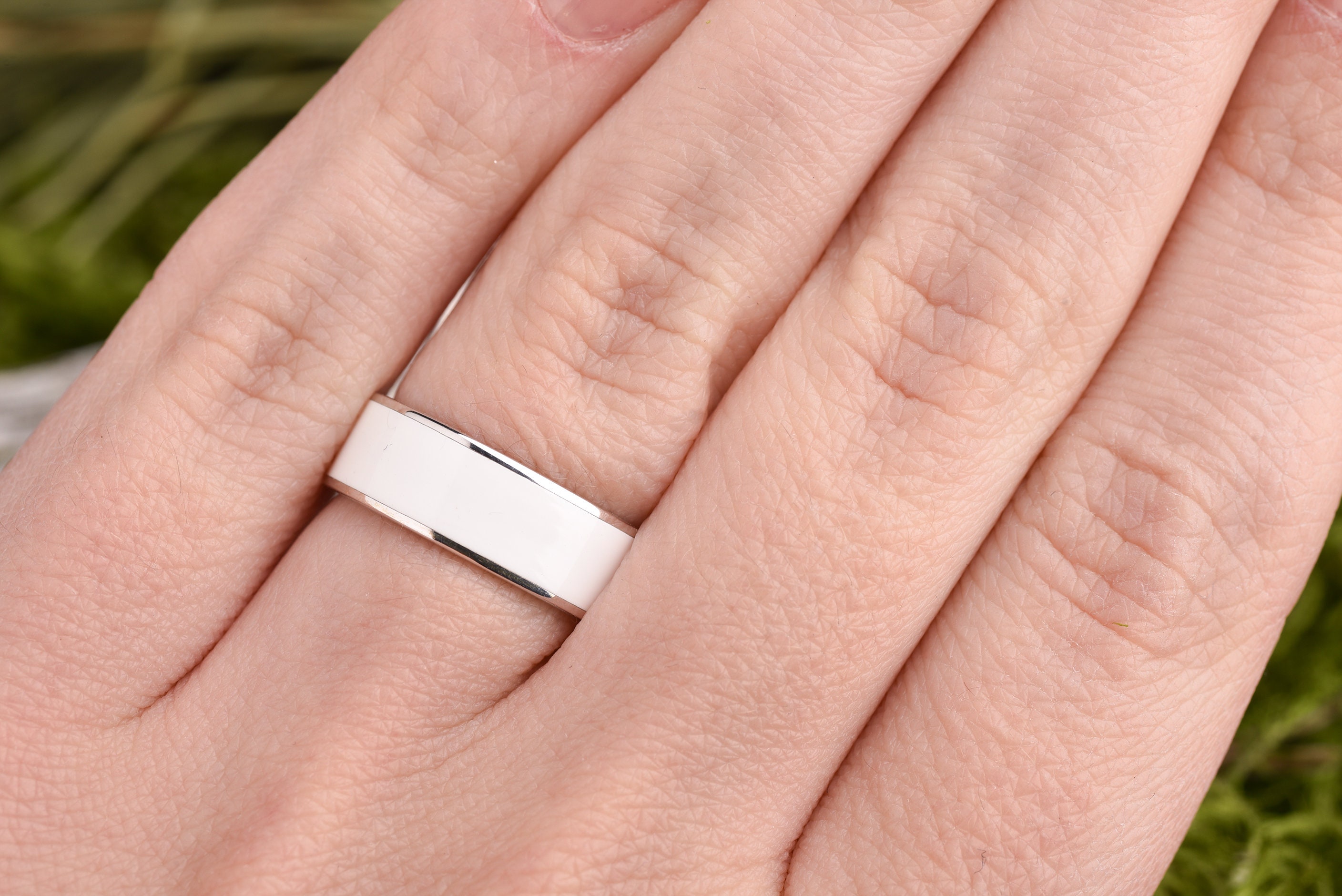 Simple wedding band women Aesthetic enamel rings Cute rings | Etsy