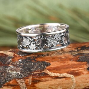 Vintage Style Wedding Ring Set, Autumn Leaves Nature Promise Ring ...