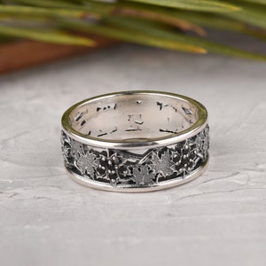 Vintage Style Wedding Ring Set, Autumn Leaves Nature Promise Ring ...