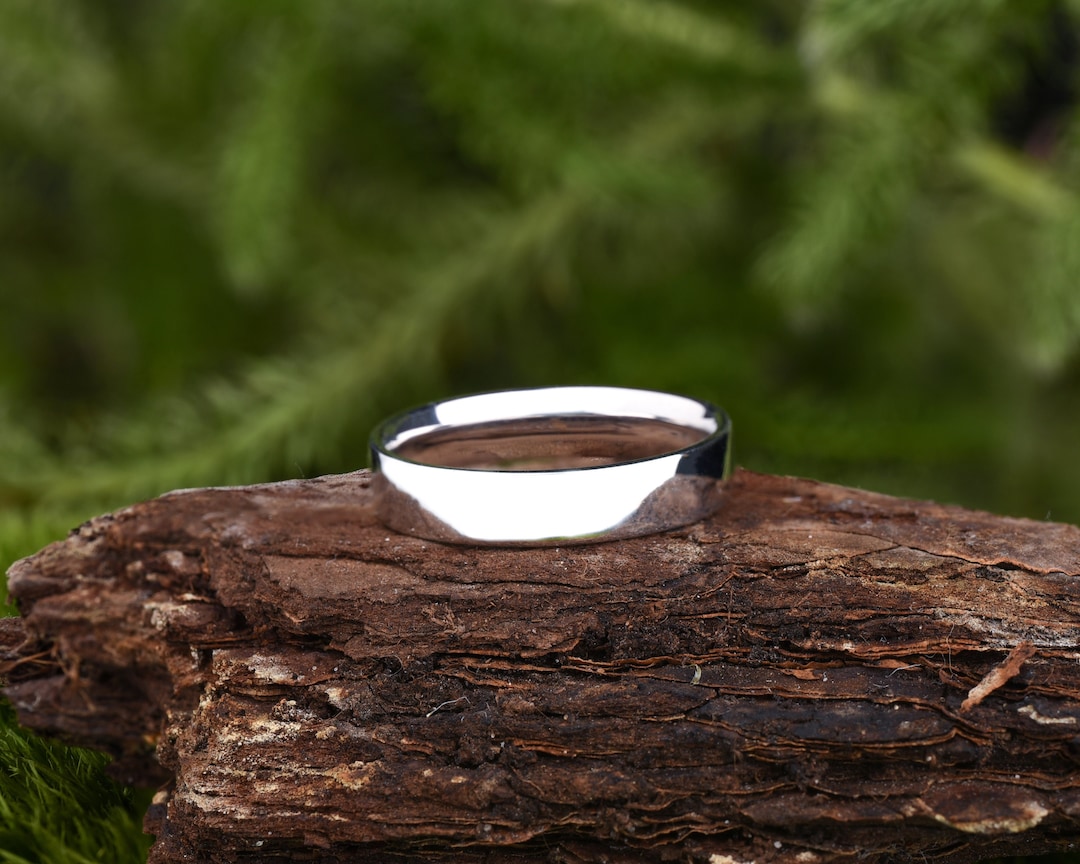 Thin Flat Top Silver Ring, Solid Silver Ring Men, 925 Sterling Silver ...