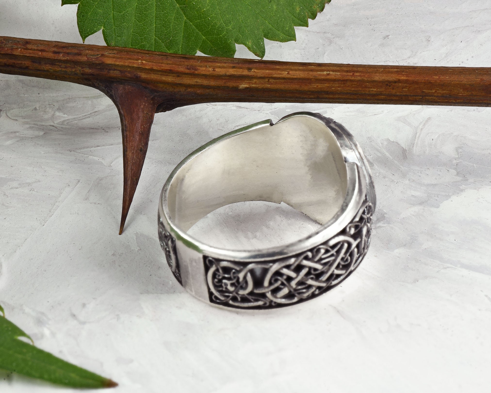 Compass Ring Runic ring Viking silver rings for men Mens | Etsy