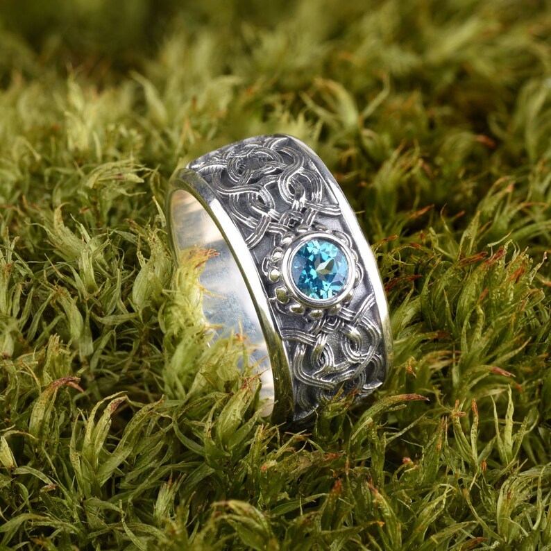 Unique Promise Rings for Couples Matching Rings With Blue - Etsy