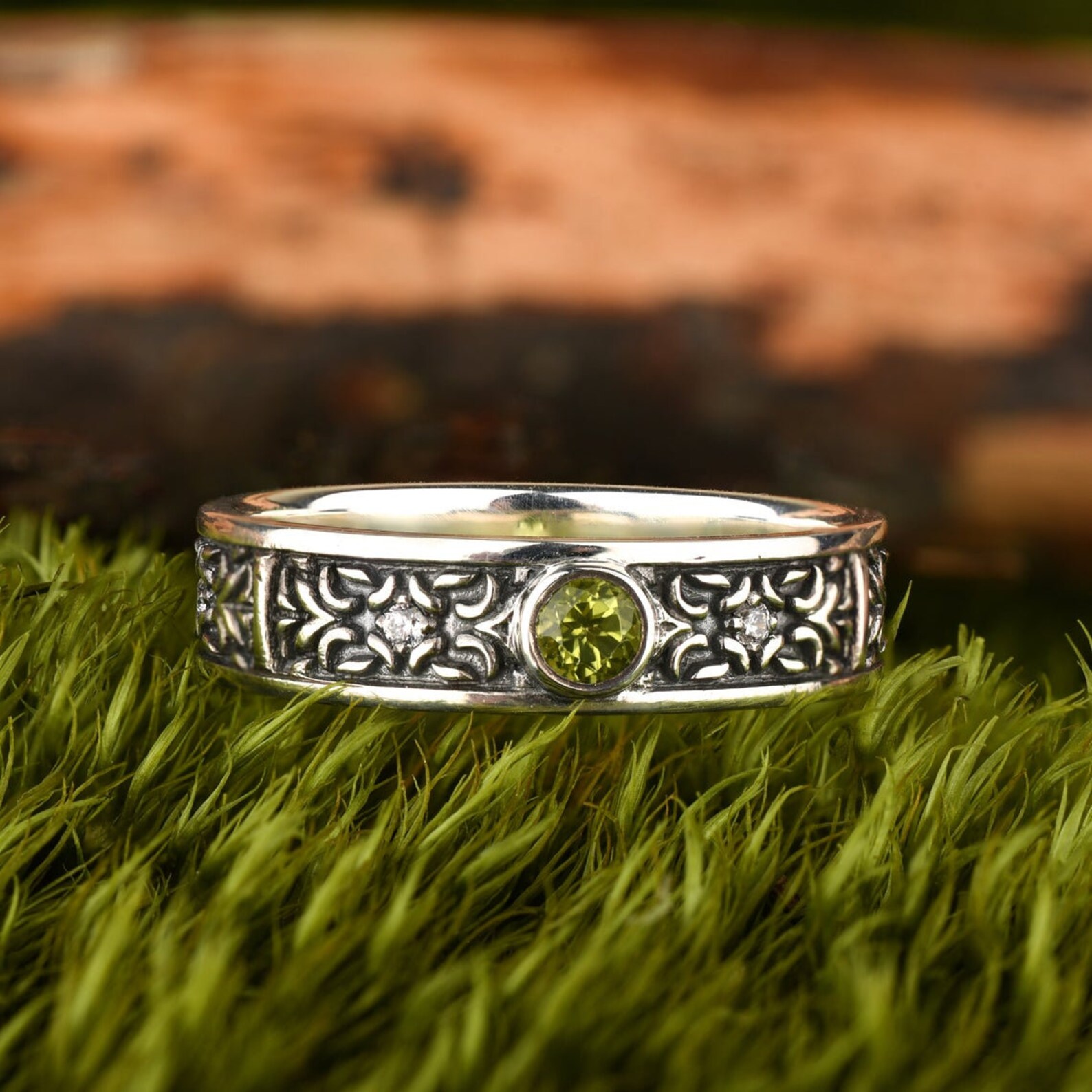 Unique Amethyst Celtic Engagement Ring Engraved Ring With - Etsy