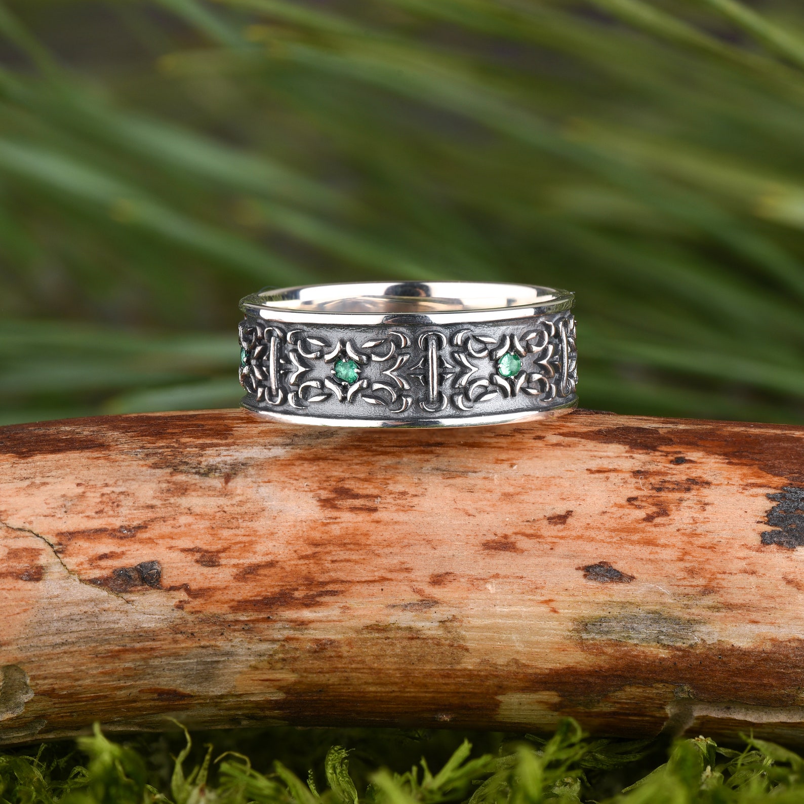 Promise Rings for Couples With Emerald Best Friend Rings - Etsy