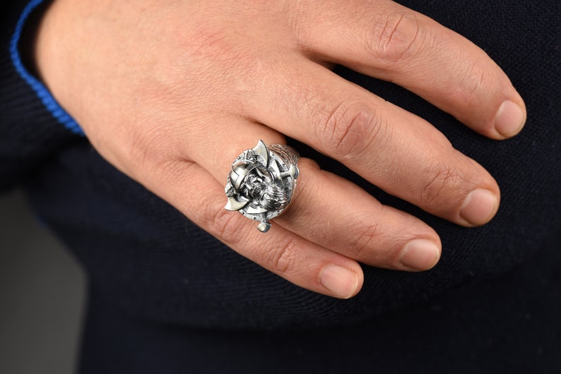 Viking Arm Ring Sterling Silver Viking Shield Ring Viking - Etsy