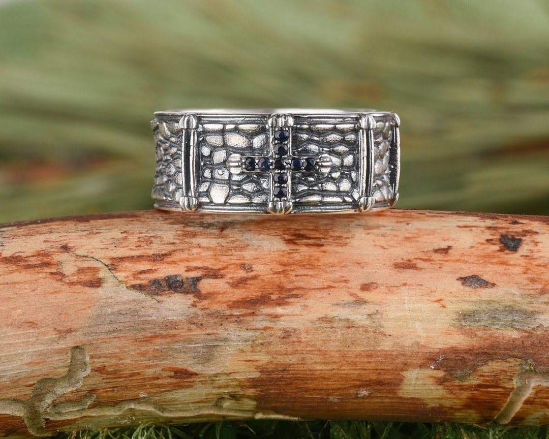 Gothic Wedding Scale Ring, 925 Sterling Silver Medieval Knight Ring ...