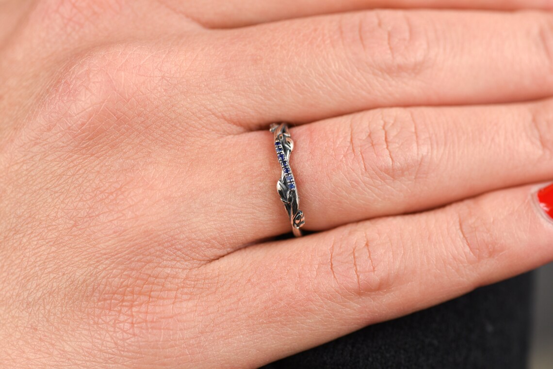 Sterling Silver Sapphire Twig Ring Blue Sapphire Tree Branch | Etsy