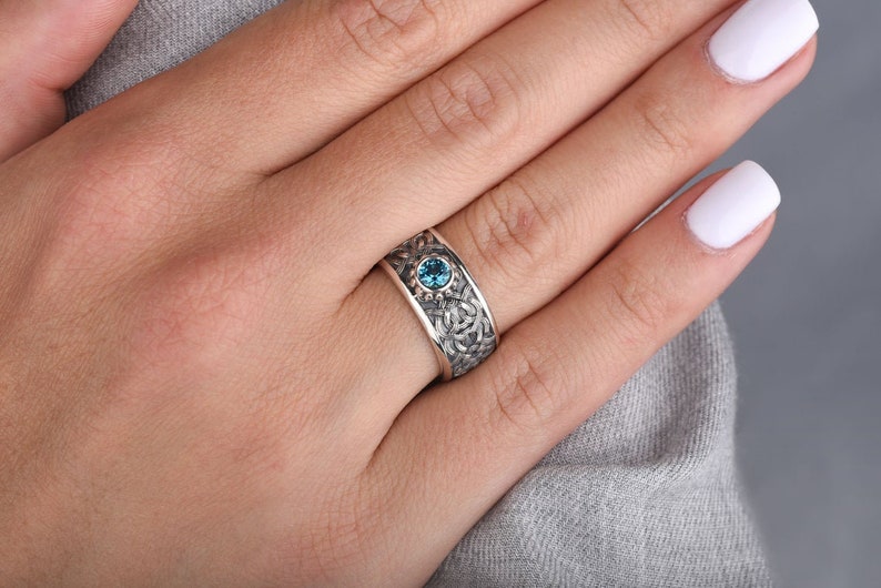 Unique Promise Rings for Couples Matching Rings With Blue - Etsy