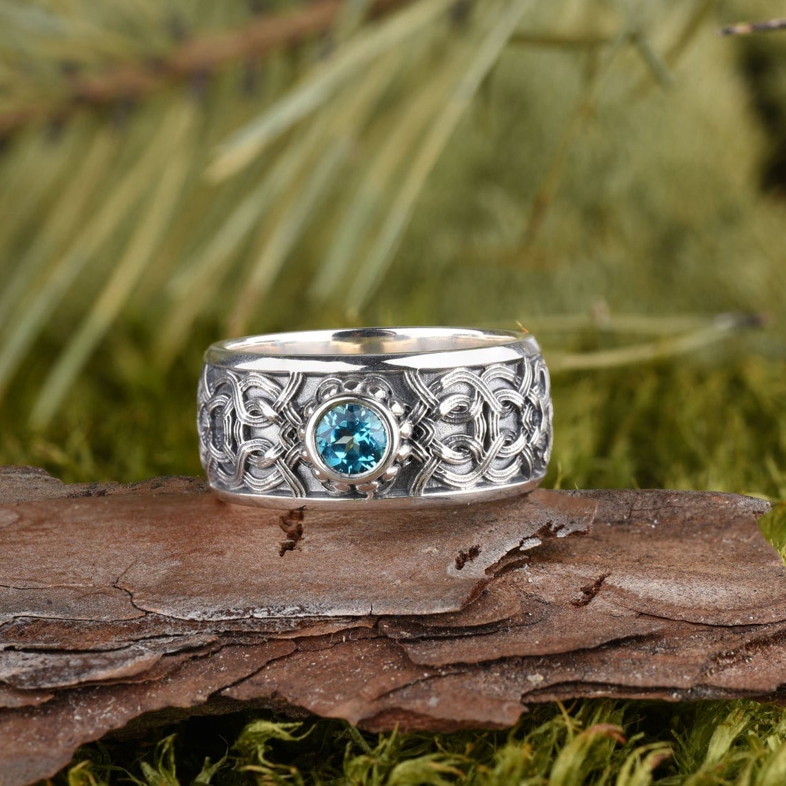 Unique promise rings for couples Matching rings with blue | Etsy