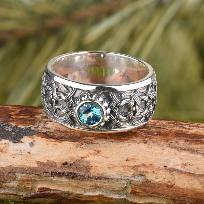 Unique Promise Rings for Couples Matching Rings With Blue - Etsy