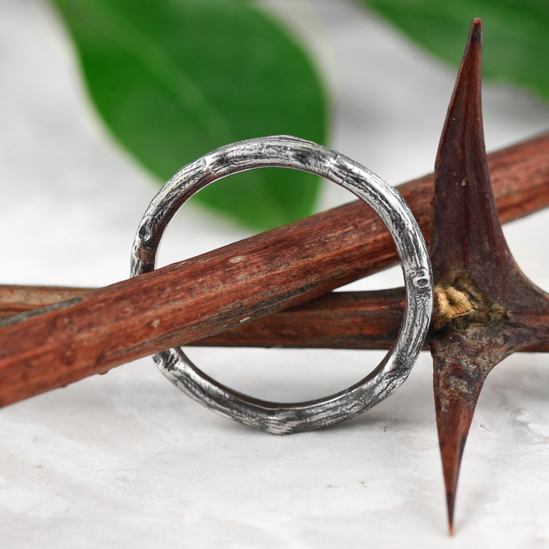Delicate silver tree branch ring twig silver ring tree branch | Etsy